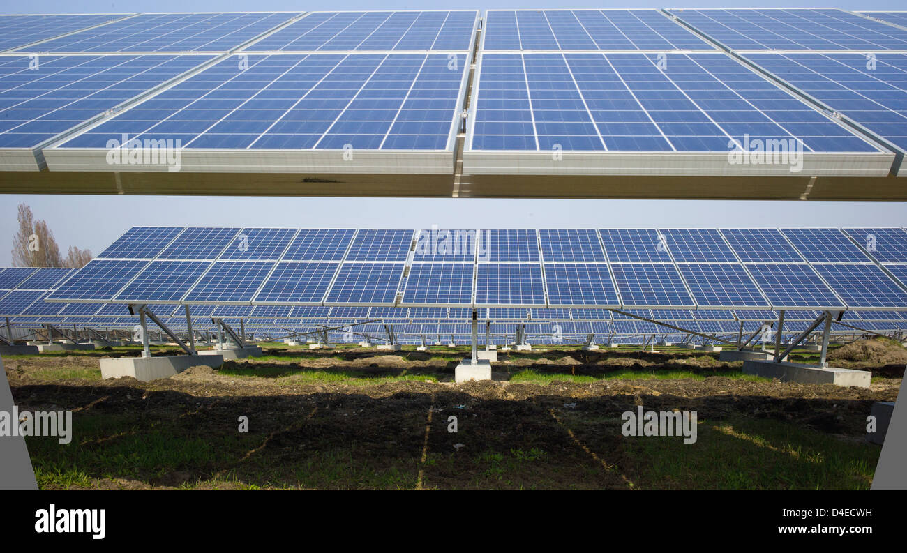 Berlin, Germany, photovoltaic plant in Berlin-Mariendorf Stock Photo ...