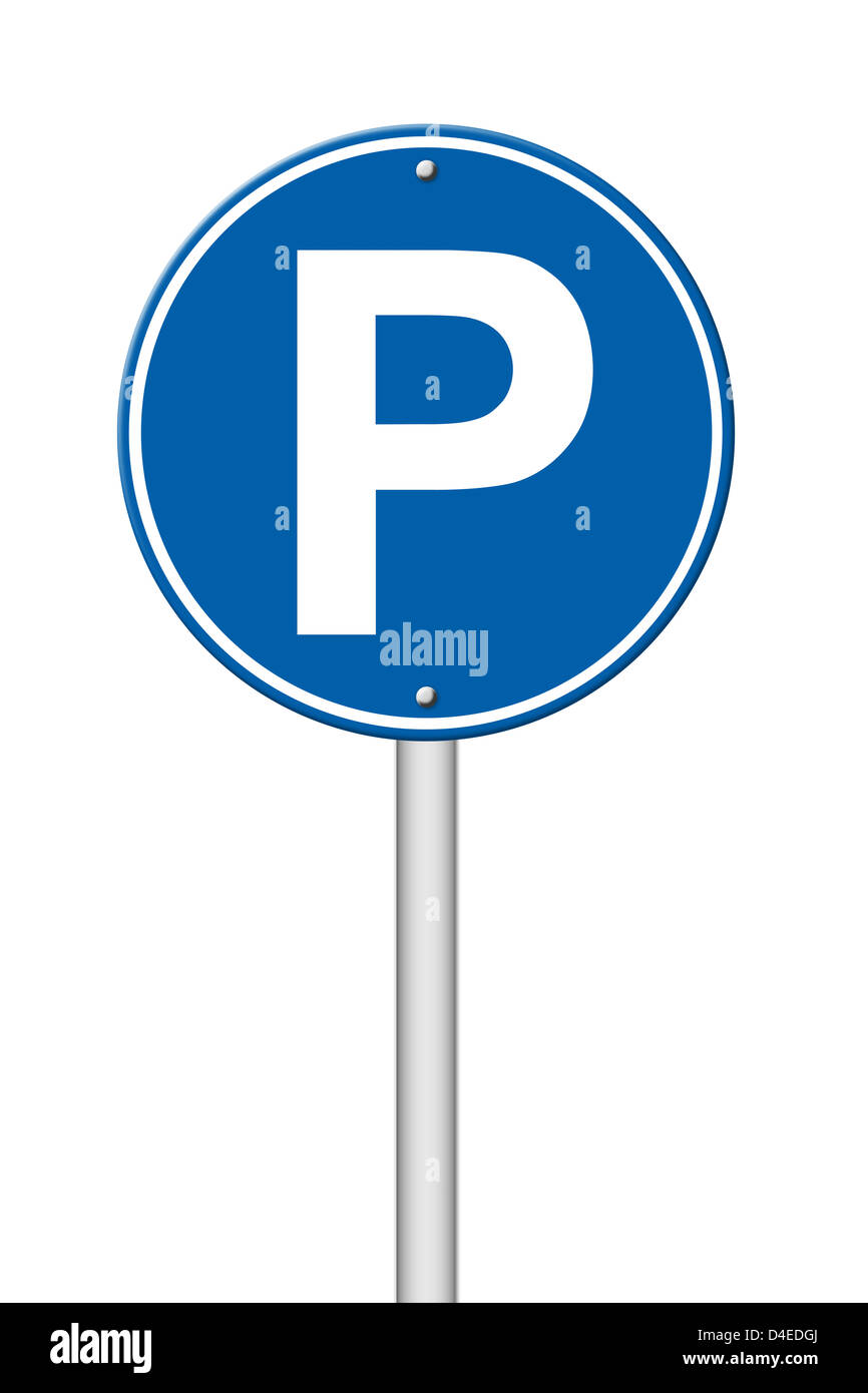 parking sign on white background Stock Photo - Alamy