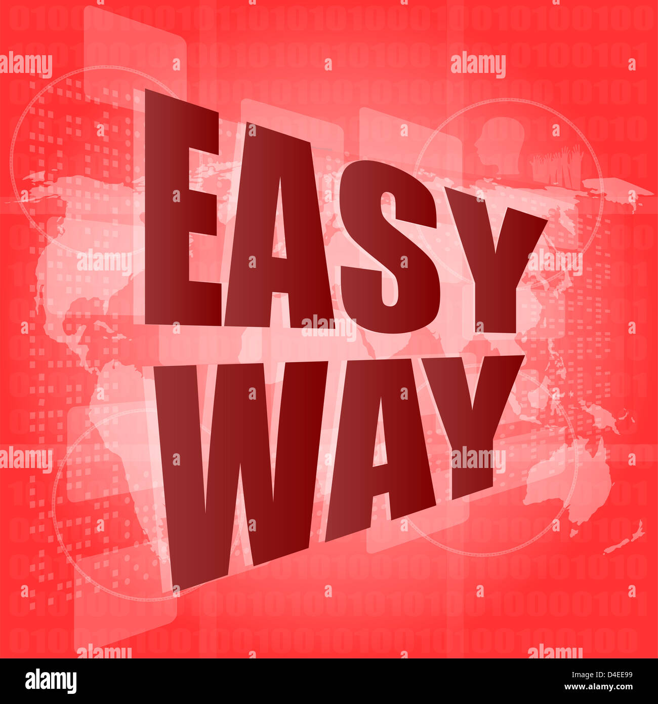 social concept: easy way word on digital screen Stock Photo - Alamy