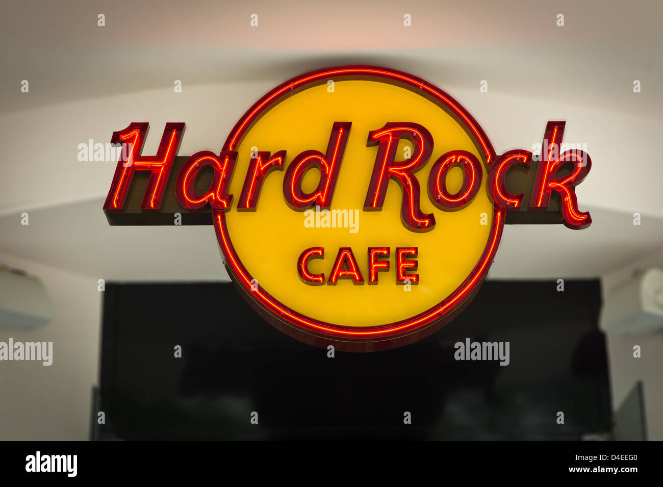 Berlin, Germany, shield of the Hard Rock Cafe at Kudamm Stock Photo - Alamy