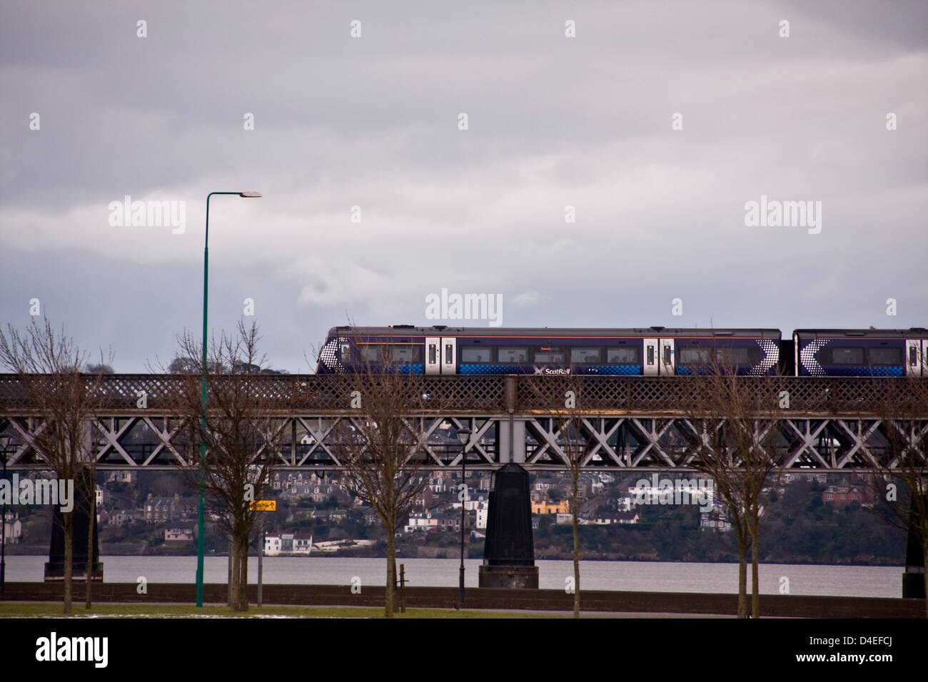 Panning a Scotrail commuter train on the original section of the 1800`s ...