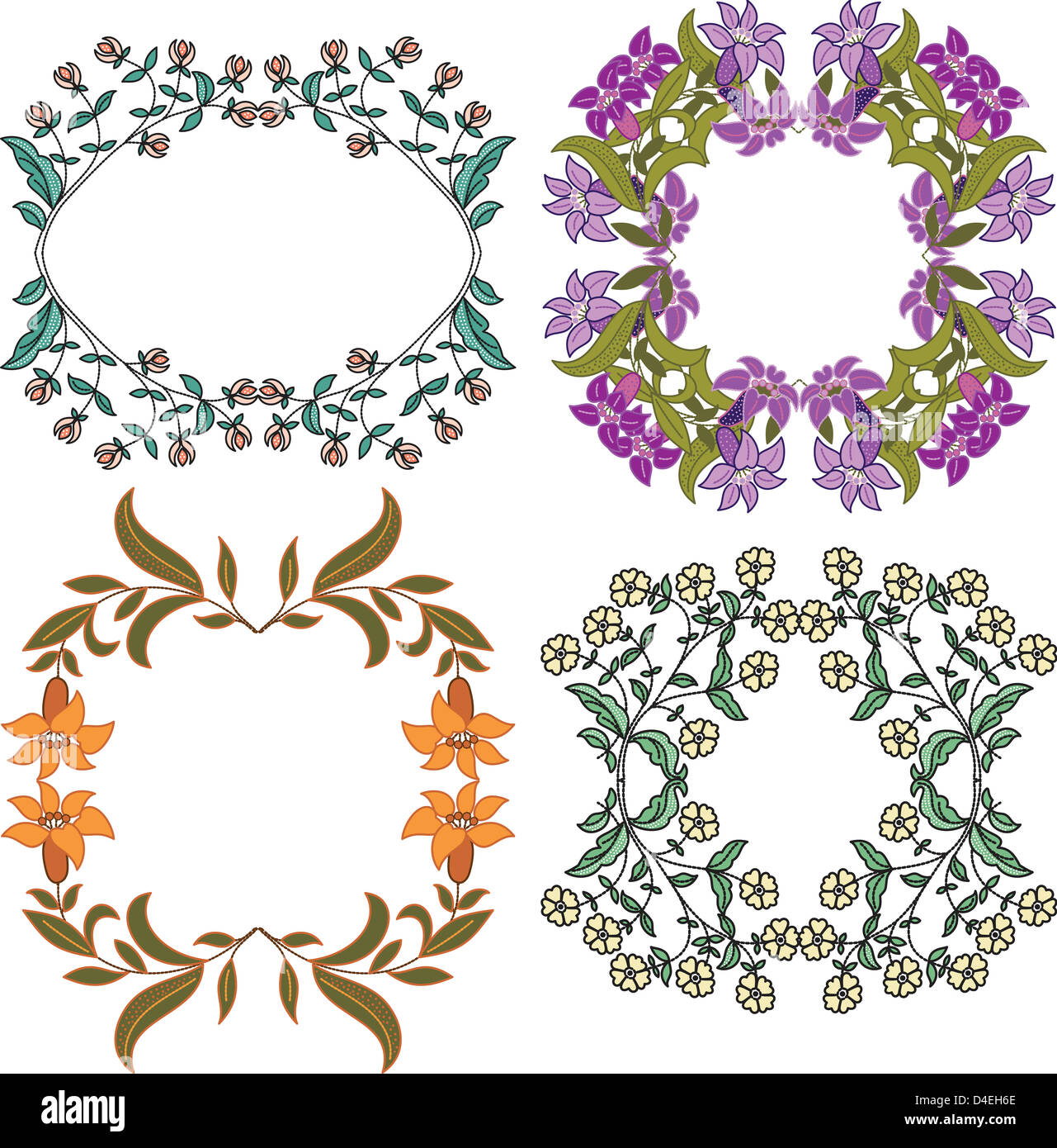 Flower borders Cut Out Stock Images & Pictures - Alamy