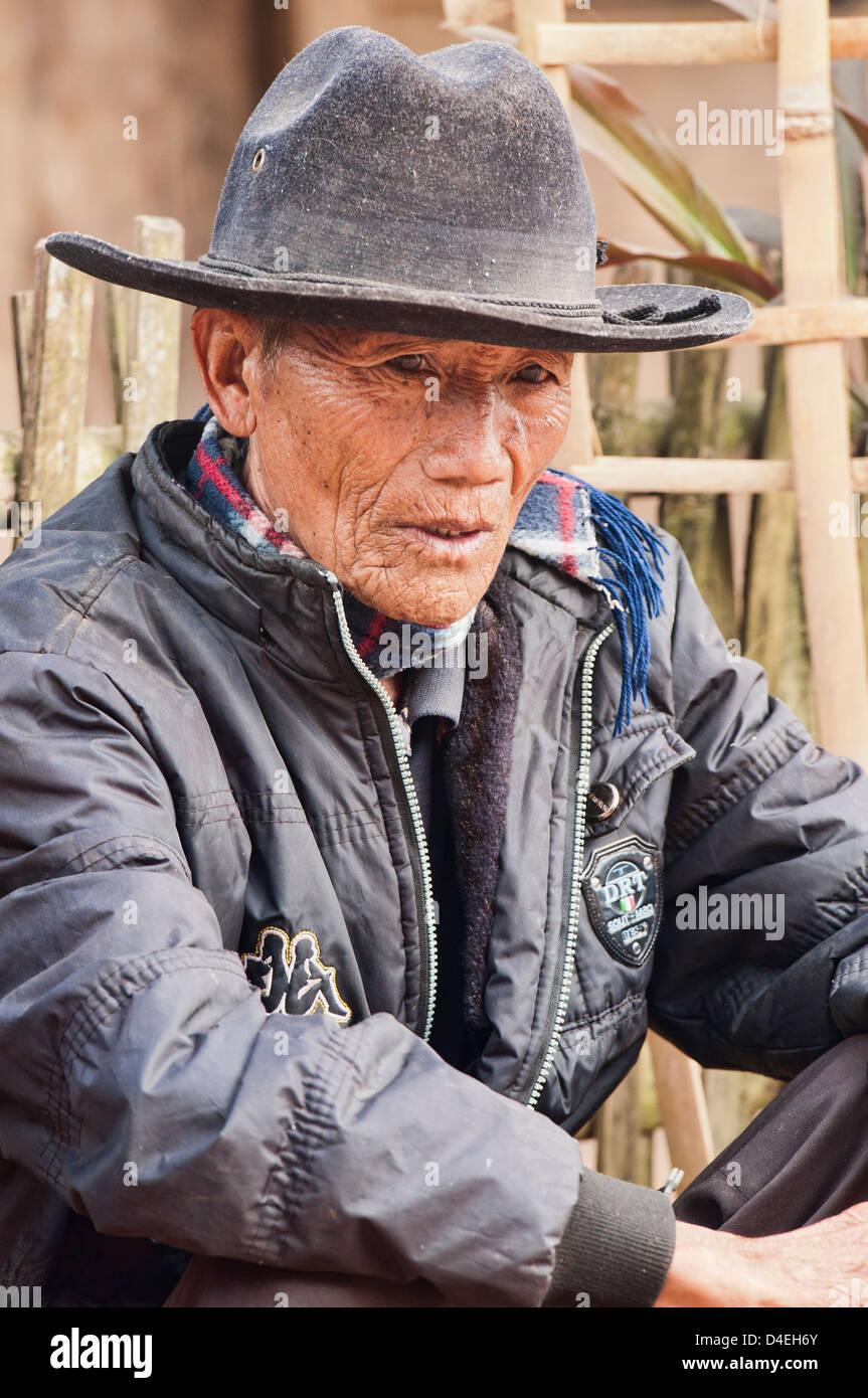 portrait of an ethnic Akha man, Phongsaly, Laos Stock Photo - Alamy