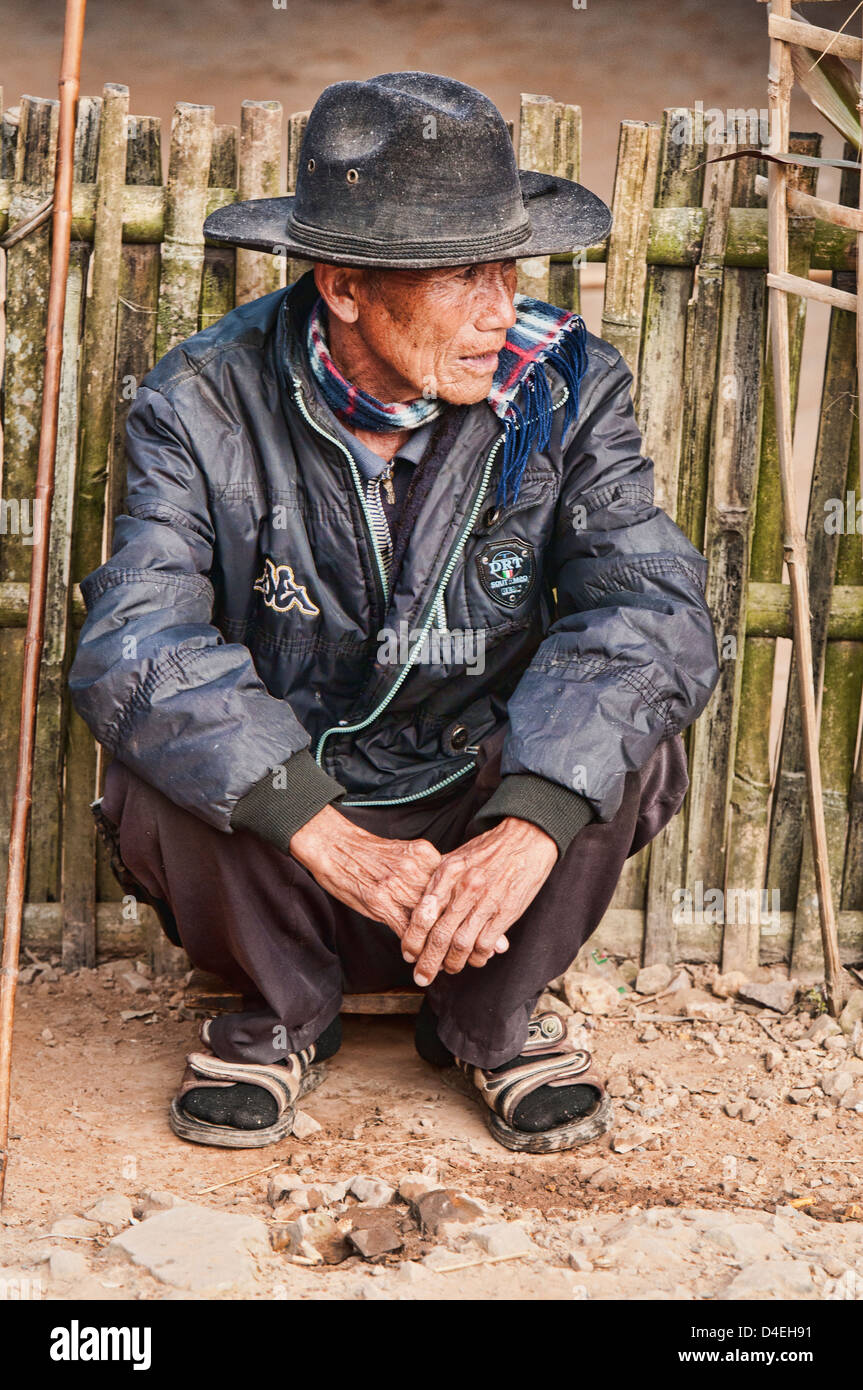 portrait of an ethnic Akha man, Phongsaly, Laos Stock Photo - Alamy