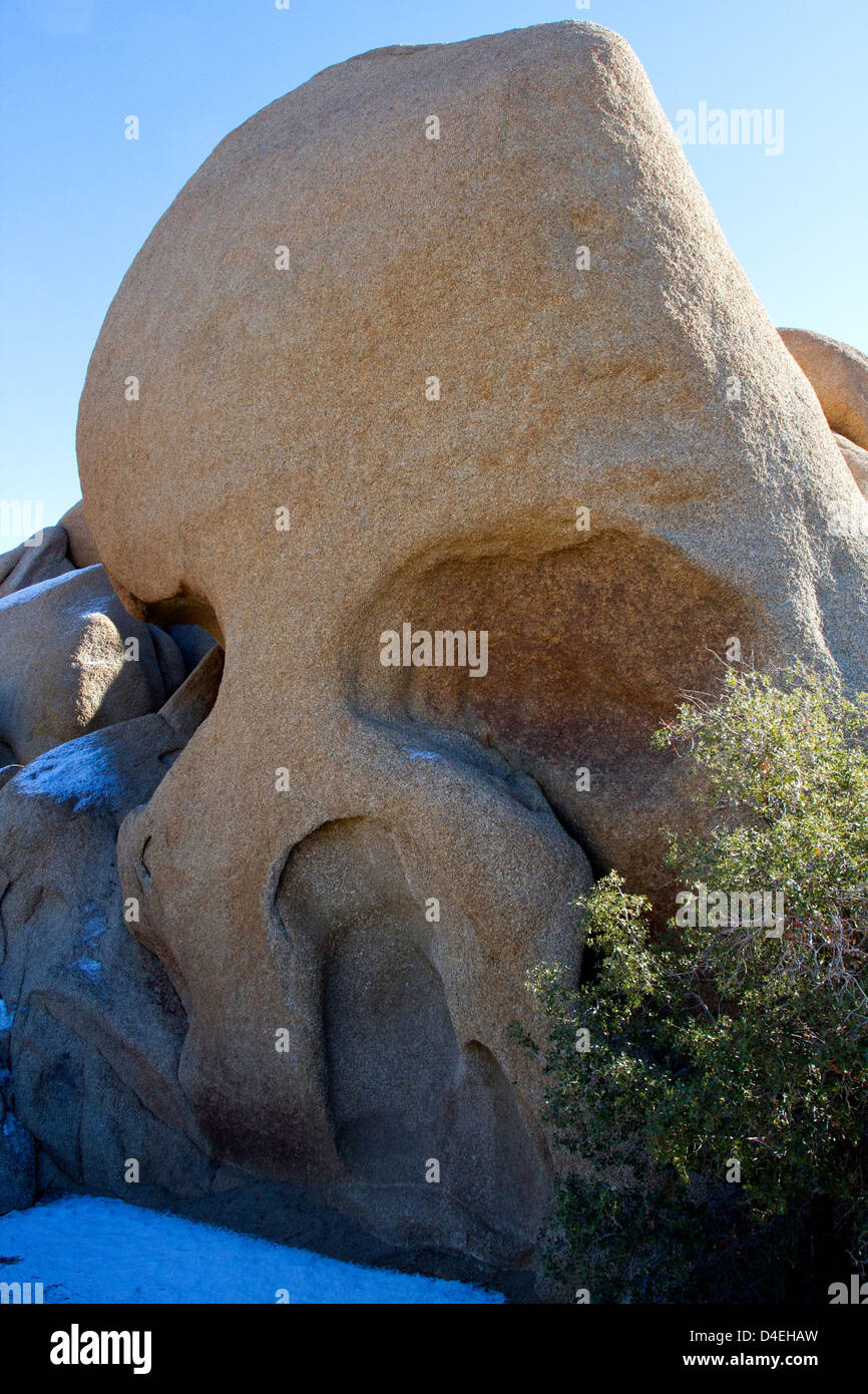Skull Rock, an unusual and unique granite rock formation in the Joshua ...