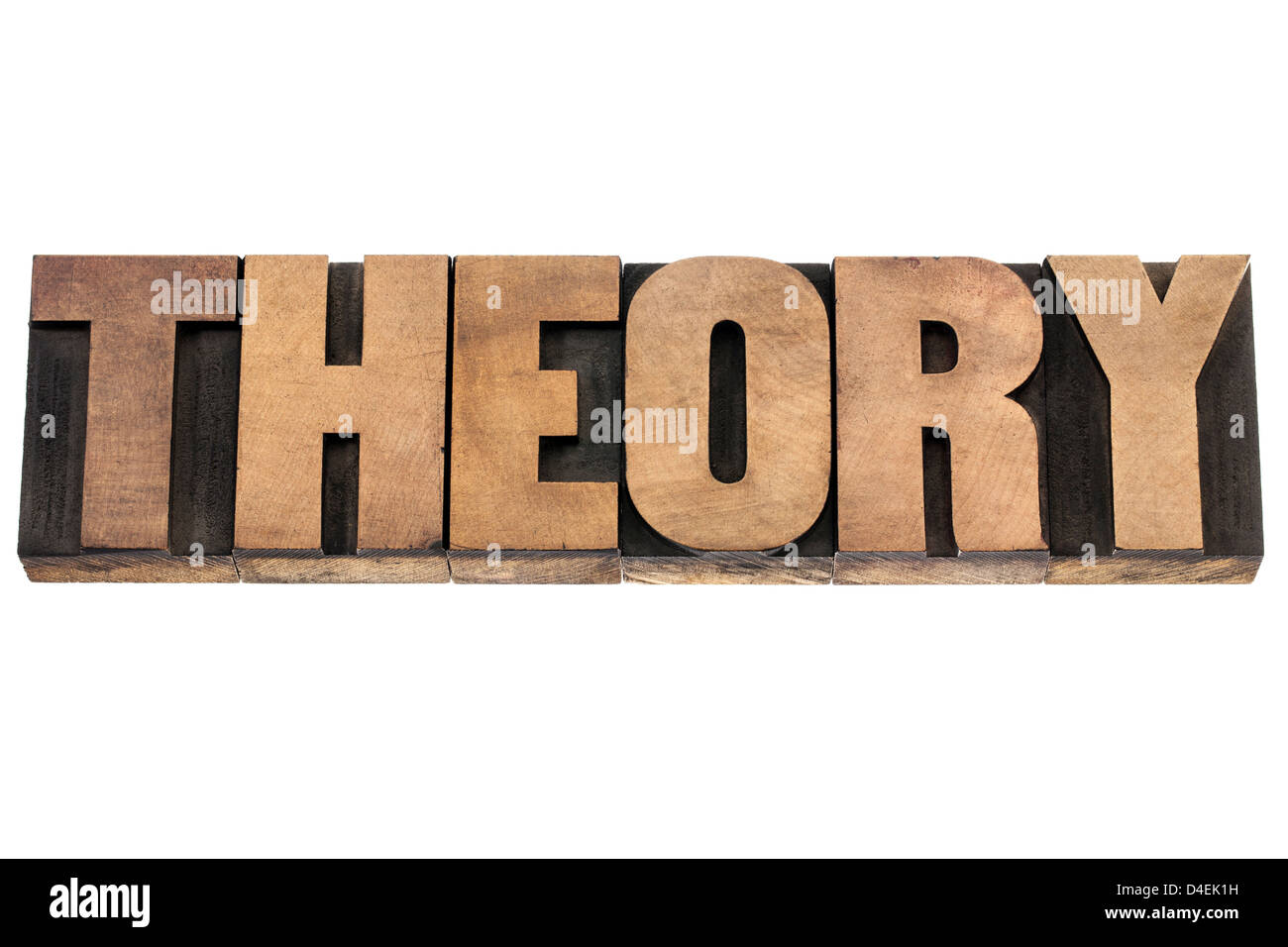 theory - science concept - isolated word in vintage letterpress wood ...