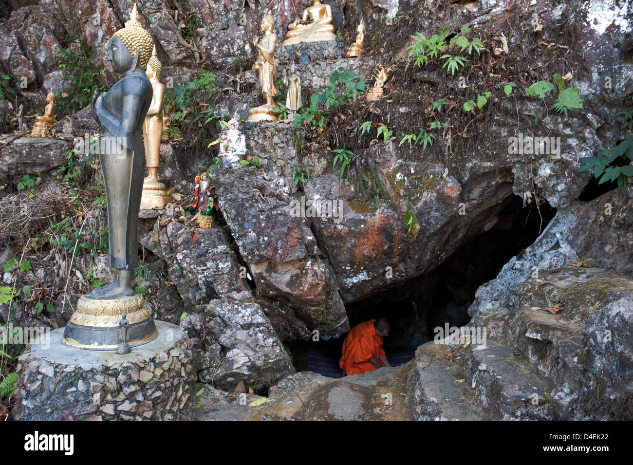 Mae Sai, Thailand, an English monk praying in a cave Stock Photo - Alamy