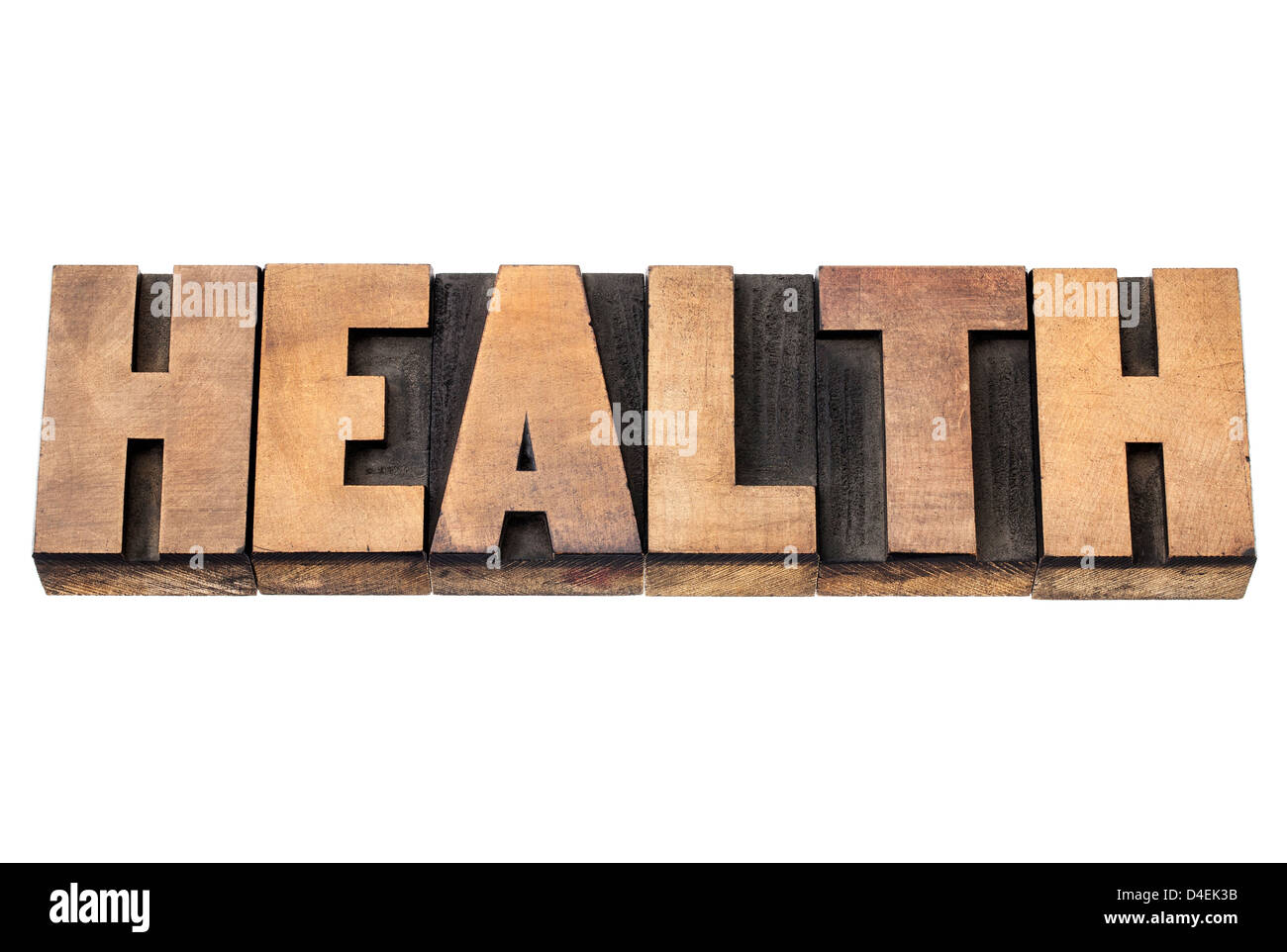 health word - isolated text in vintage letterpress wood type printing ...