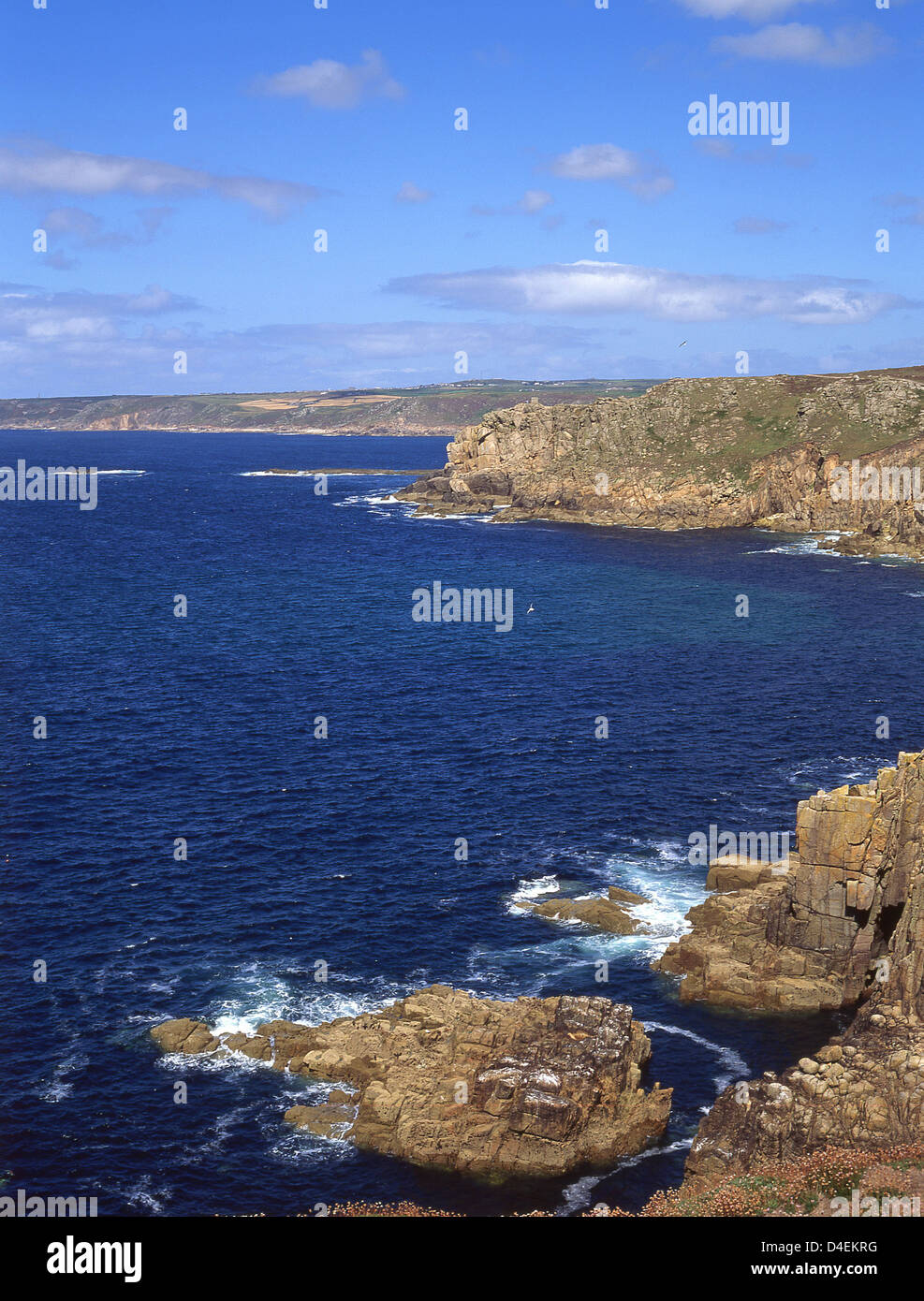 Rugged coastline at Land's End, Penwith Peninsula, Cornwall, England ...
