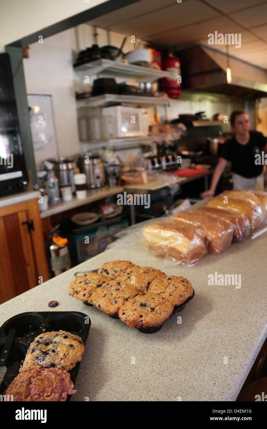 Baked goods on a counter at the Brass Compass Cafe in Rockland, Maine ...