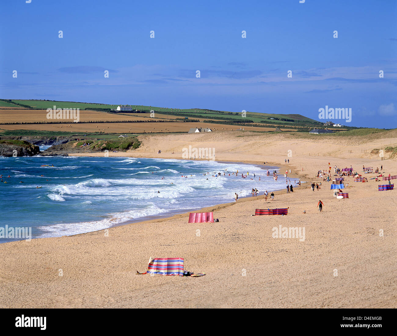 Beach view, Constantine Bay, Padstow, Cornwall, England, United Kingdom ...