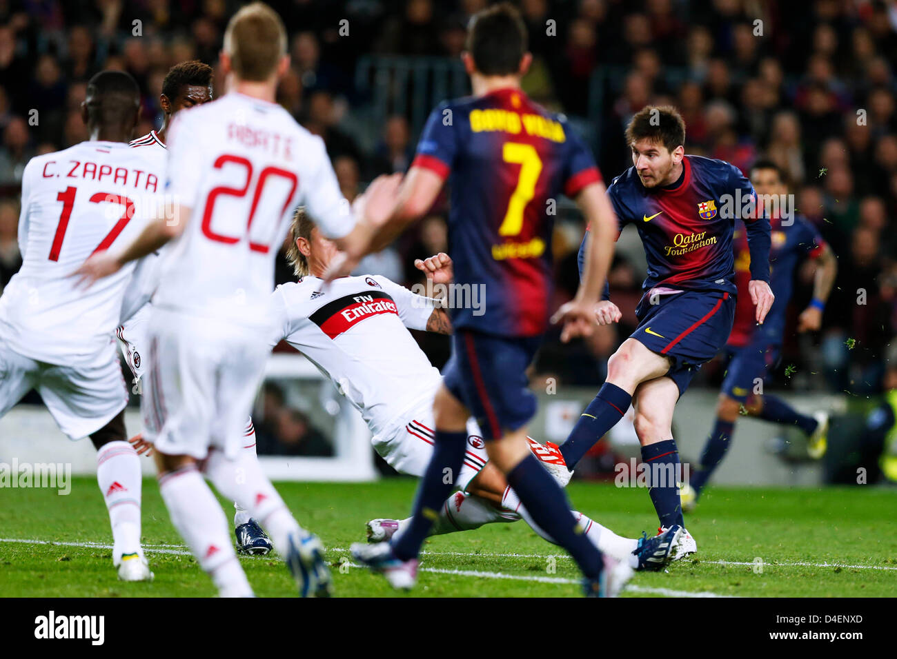Barcelona, Spain. 12th March 2013. Lionel Messi (Barcelona), Football ...