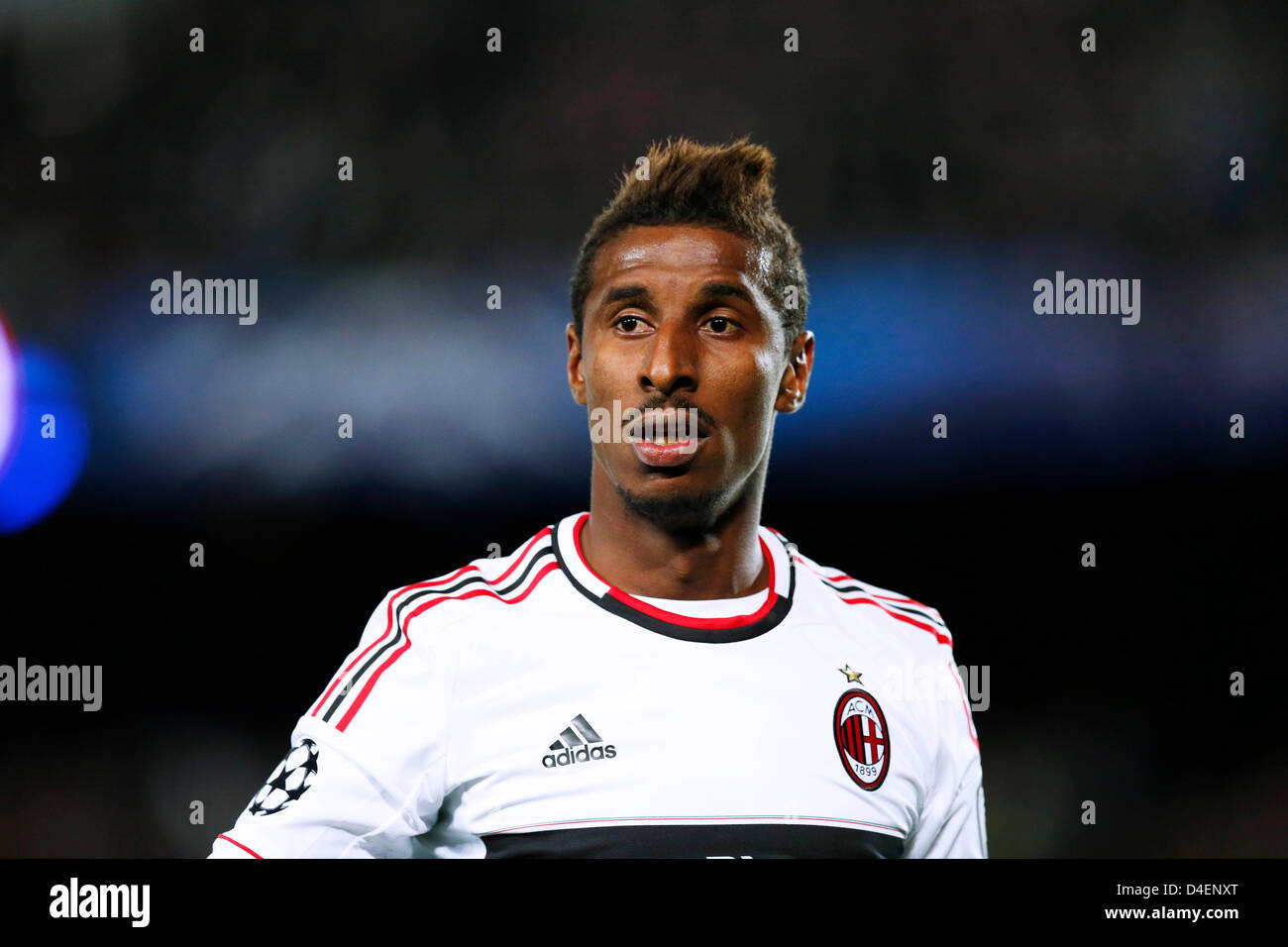 Barcelona, Spain. 12th March 2013. Kevin Constant (Milan), Football ...