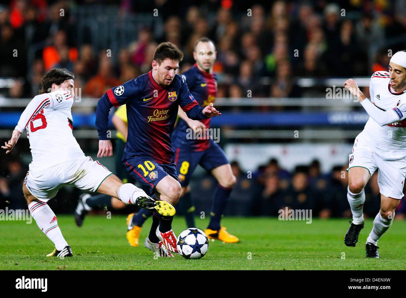 Barcelona, Spain. 12th March 2013. Lionel Messi (Barcelona), Football ...