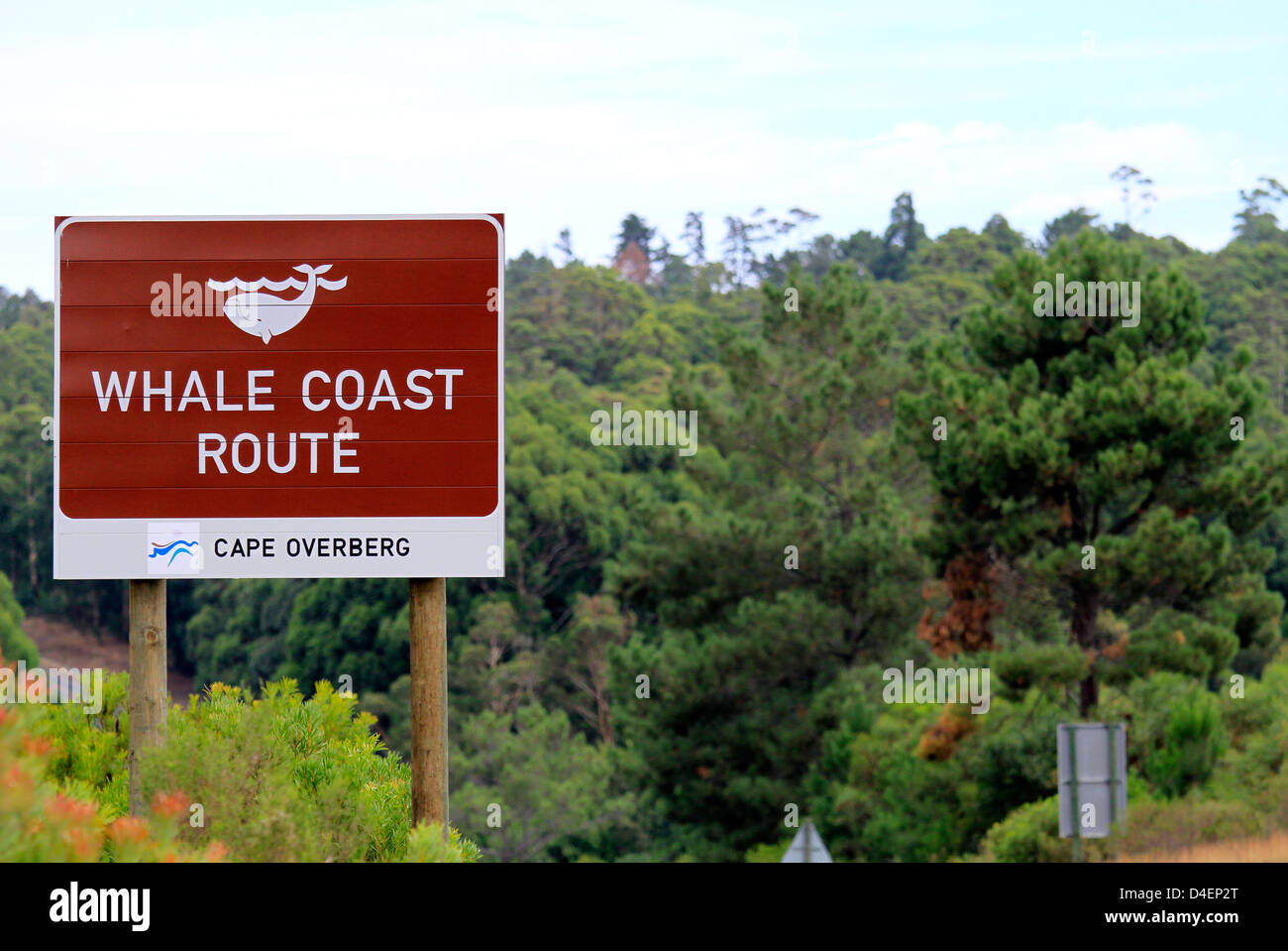 Sign between Kleinmond and Hermanus on the southern coast of the ...