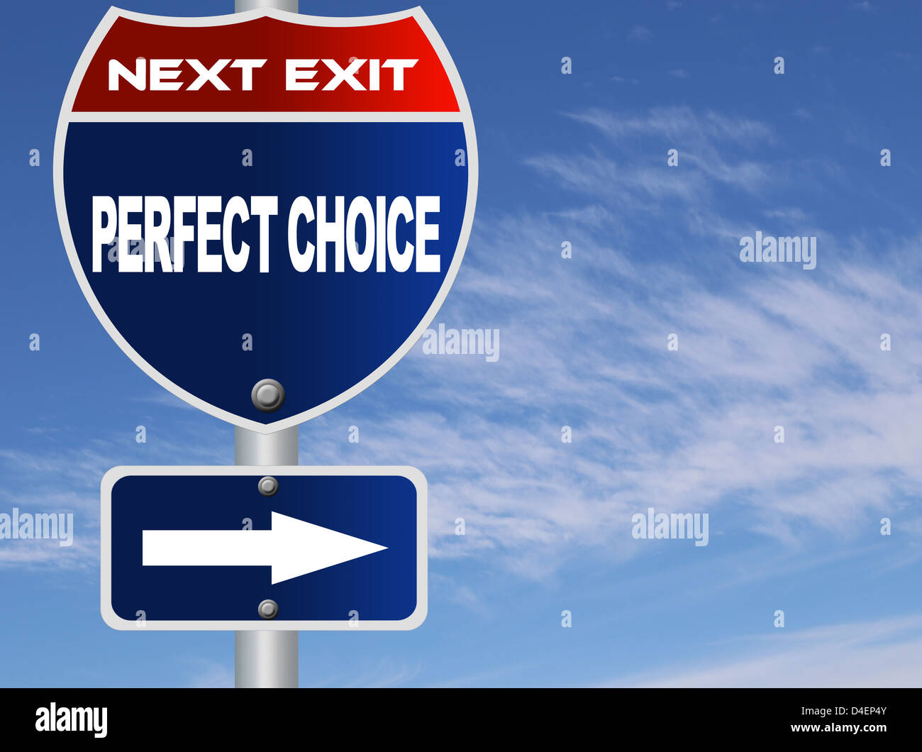 Perfect choice road sign Stock Photo - Alamy