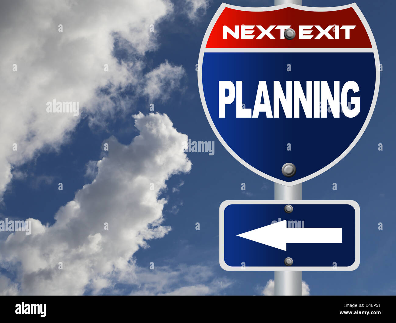 Planning road sign Stock Photo - Alamy
