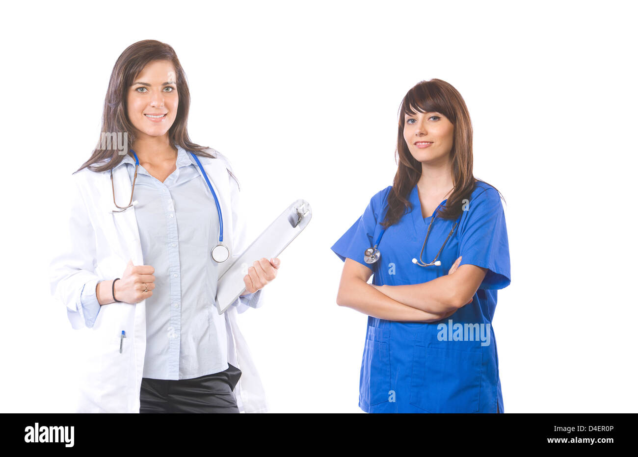 Female medical team isolated on white in the studio Stock Photo - Alamy