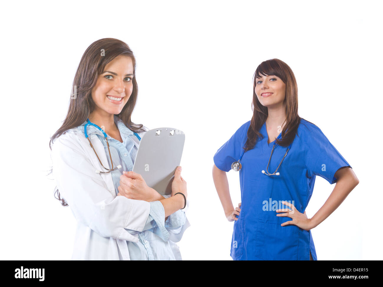 Female medical team isolated on white in the studio Stock Photo - Alamy