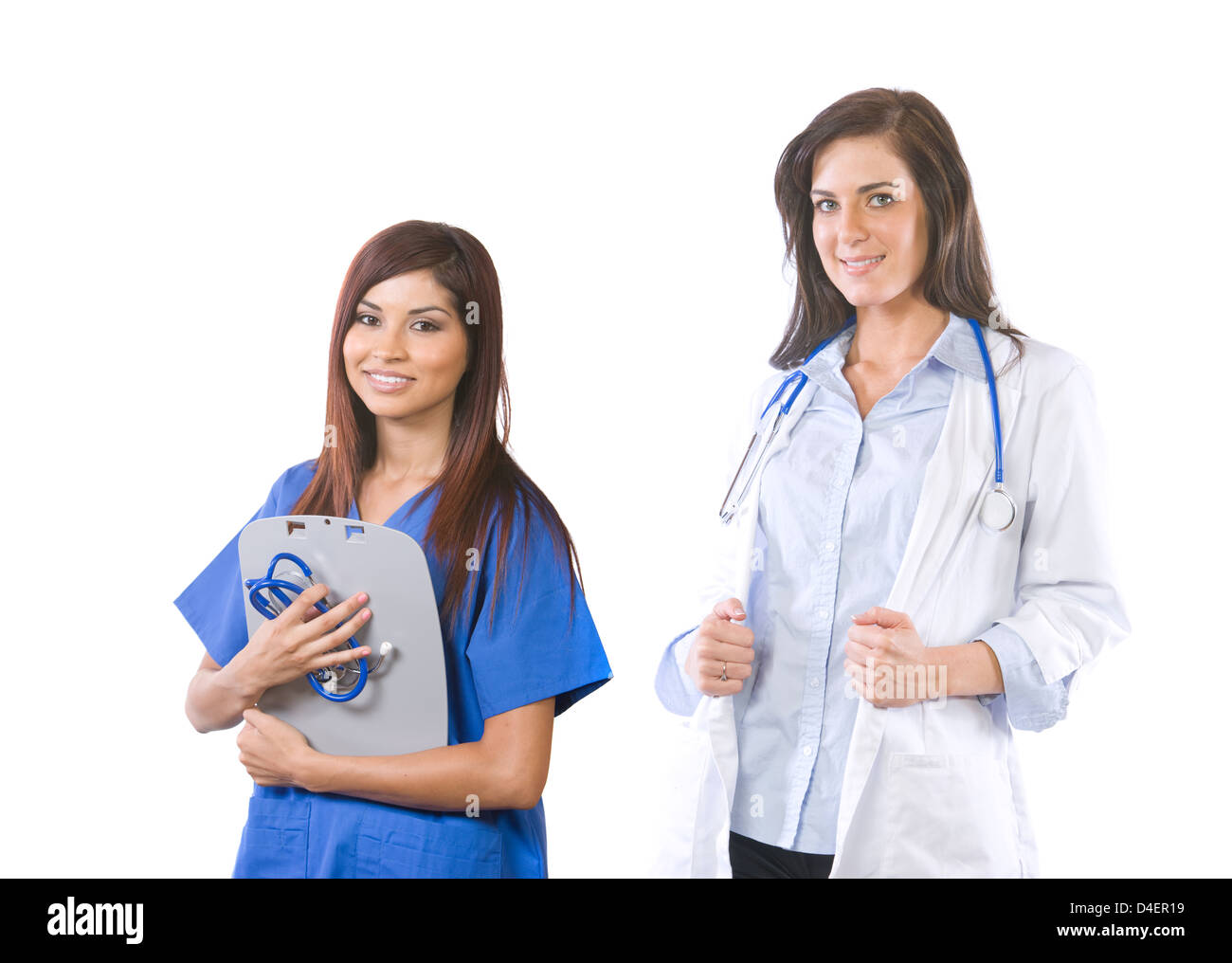 Female medical team isolated on white in the studio Stock Photo - Alamy
