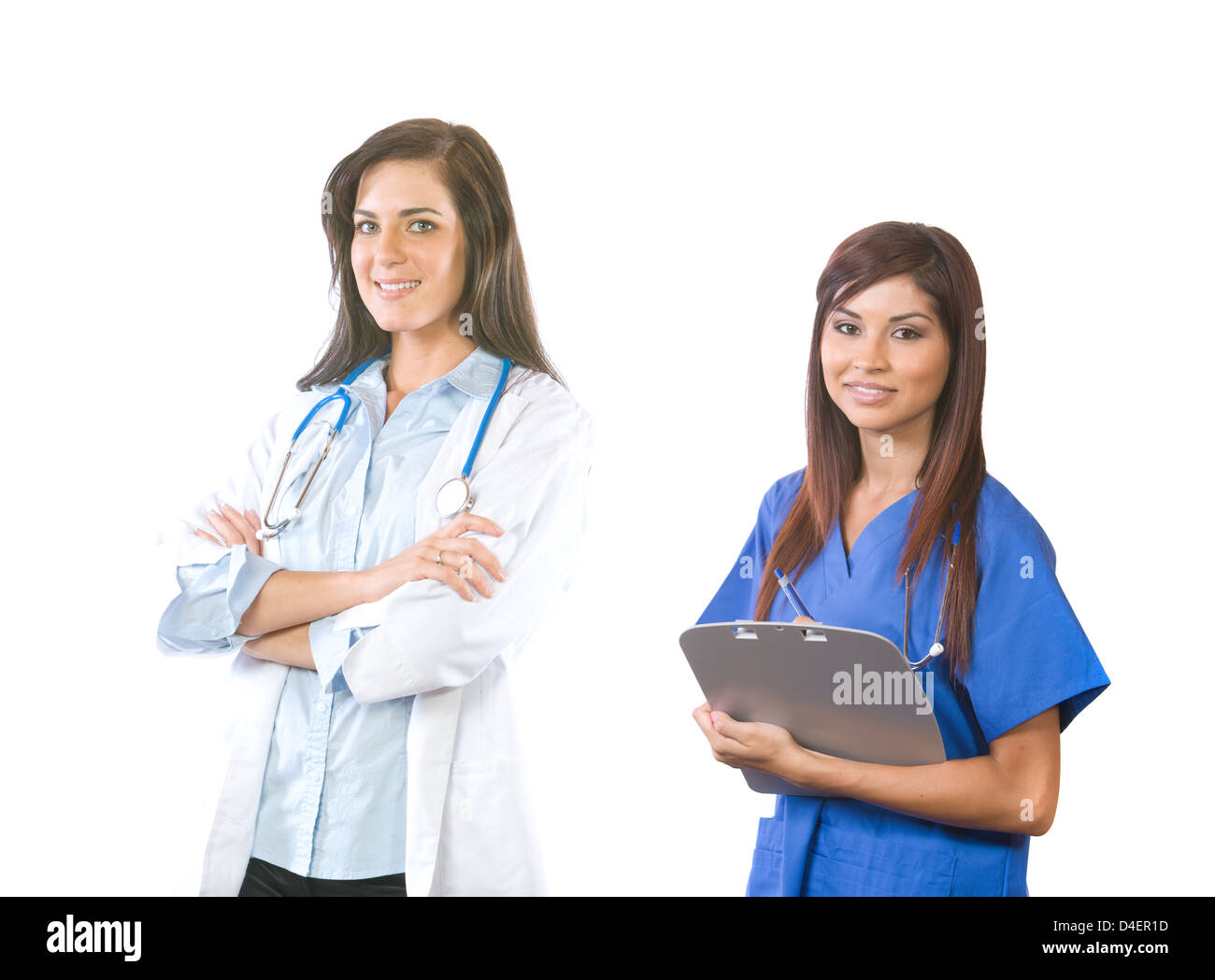 Female medical team isolated on white in the studio Stock Photo - Alamy
