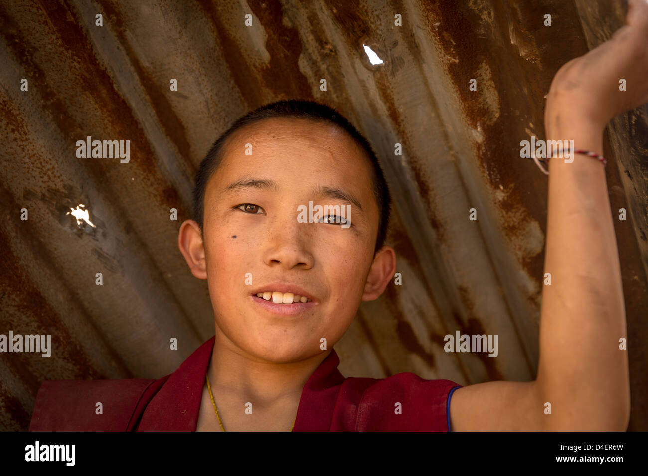 Young Buddhist monk, Kathmandu, Nepal Stock Photo - Alamy