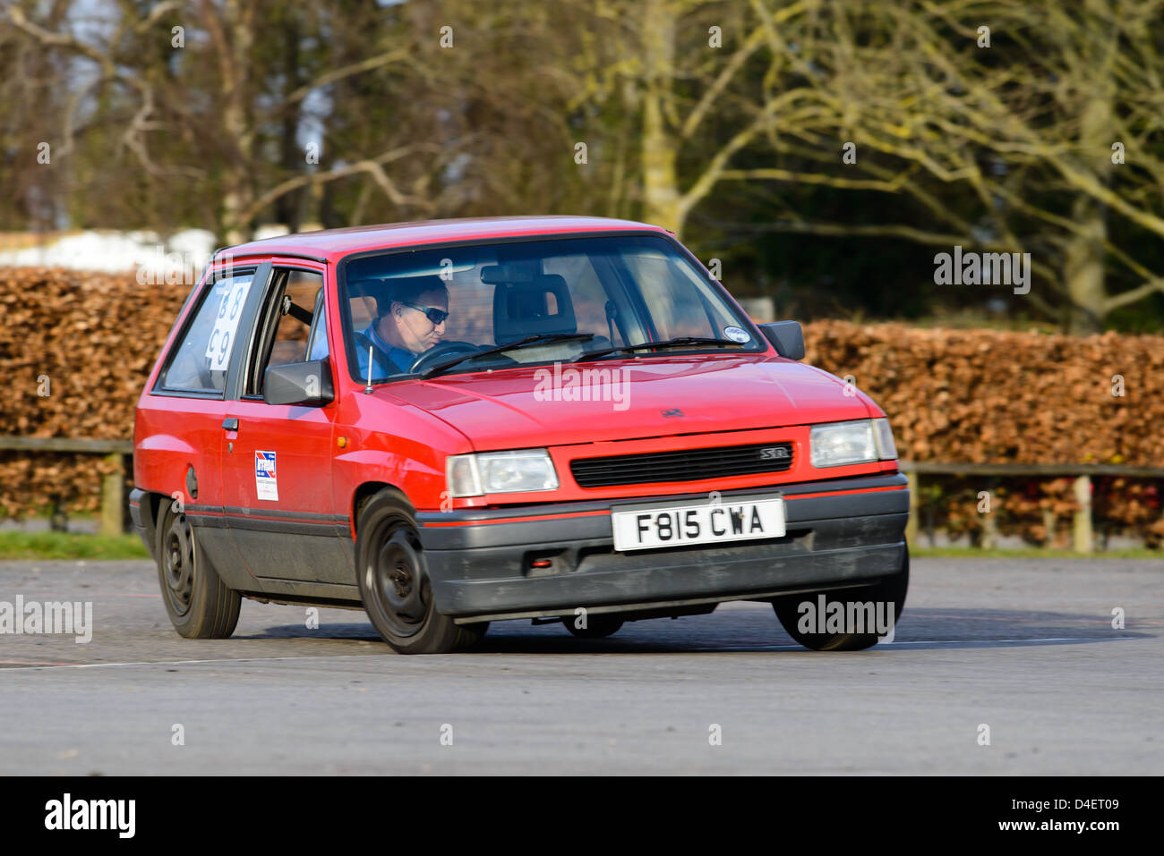 A car taking part in an AutoSolo event at Castle Combe Circuit Stock ...