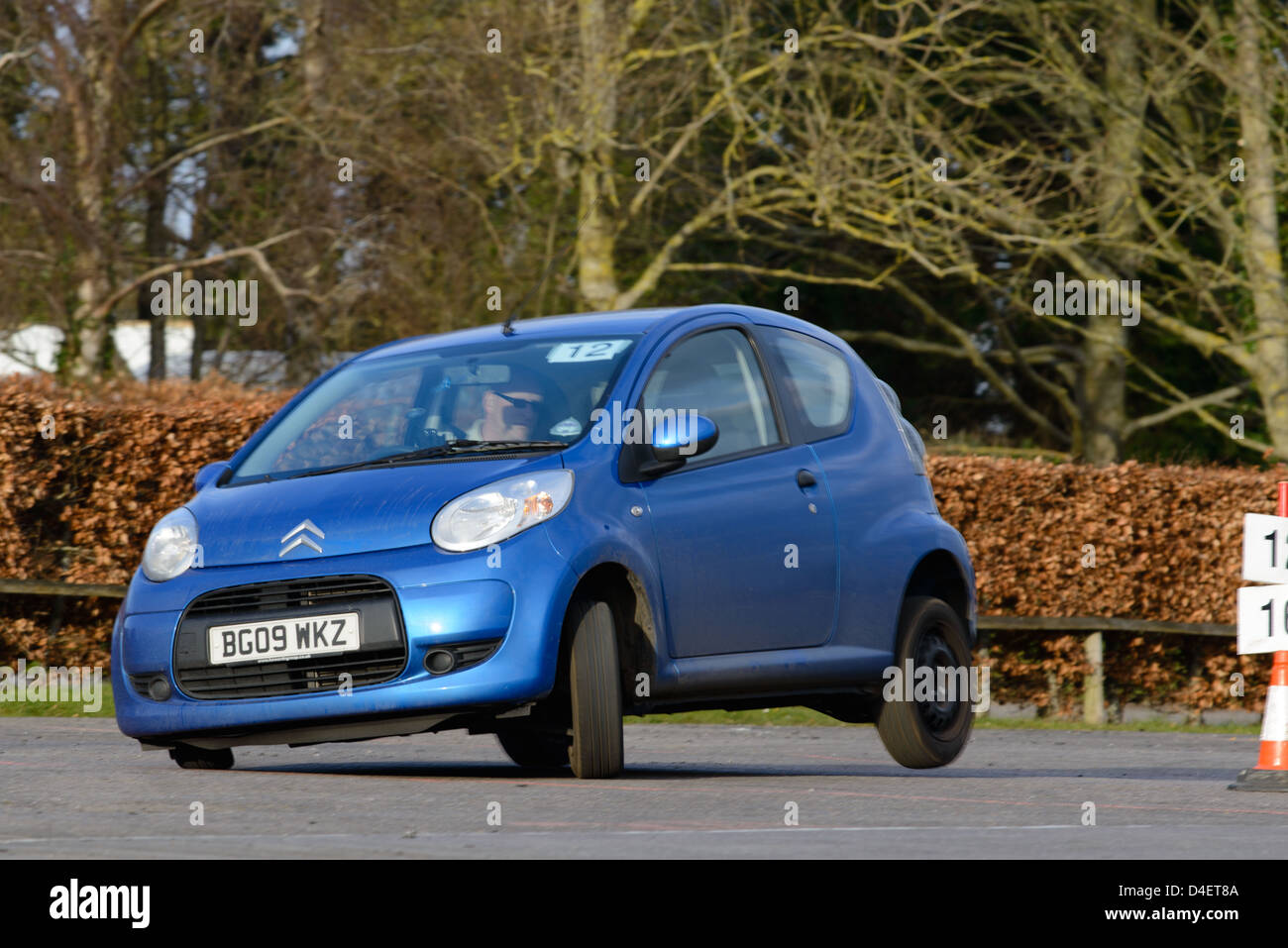 A car taking part in an AutoSolo event at Castle Combe Circuit Stock ...