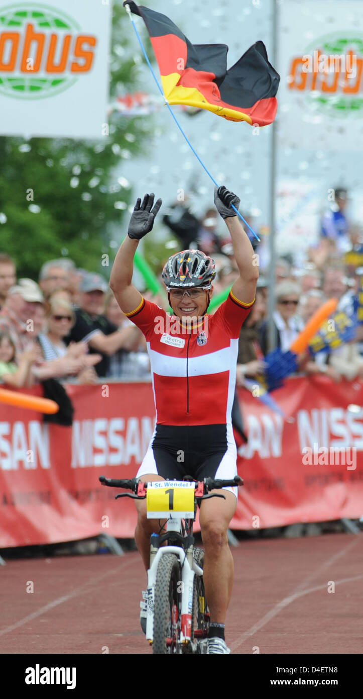 German mountain biker and acting Euroepan Champion Sabine Spitz arrives ...