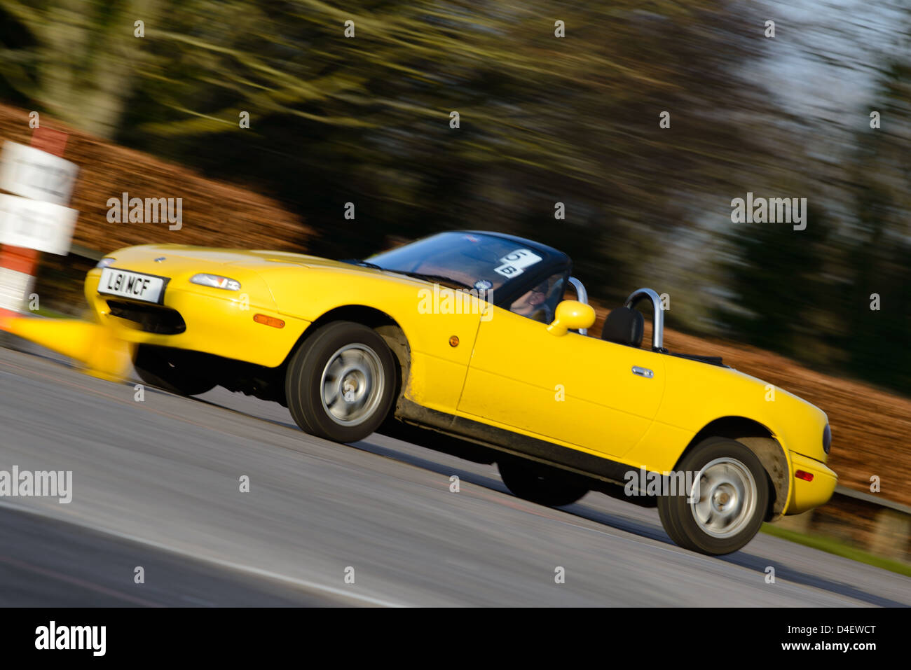 A car taking part in an AutoSolo event at Castle Combe Circuit Stock ...