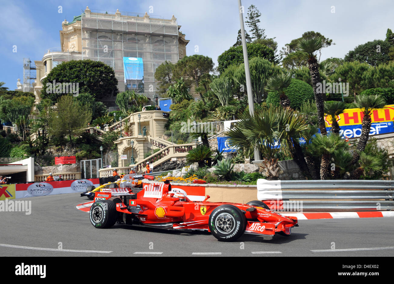 Finnish Formula One driver Kimi Raikkonen of Scuderia Ferrari steers ...