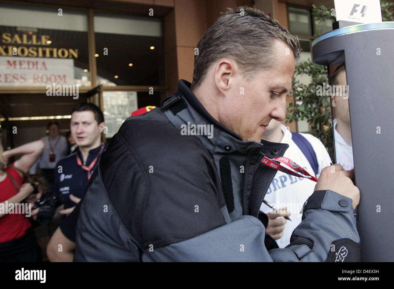 Former seven-time F1 world champion German Michael Schumacher arrives ...