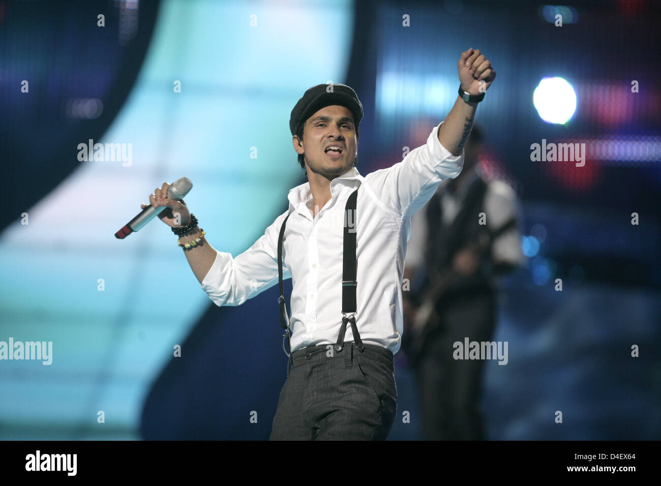 Danish singer Simon Mathew pictured during the dress rehearsal for the ...