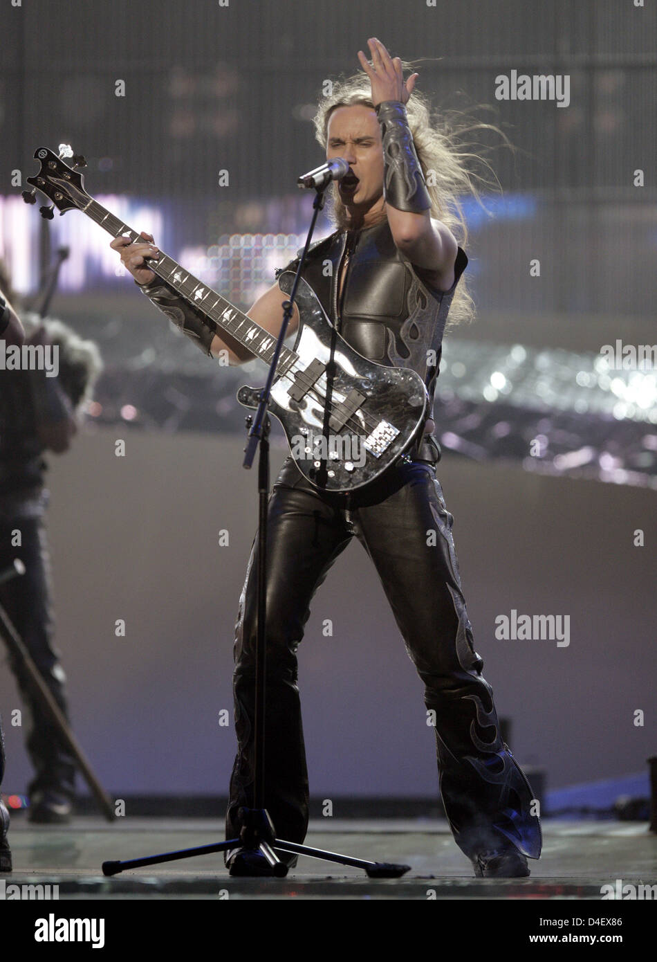 Finnish Jarkko Ahola of rock band Teraesbetoni pictured during the ...