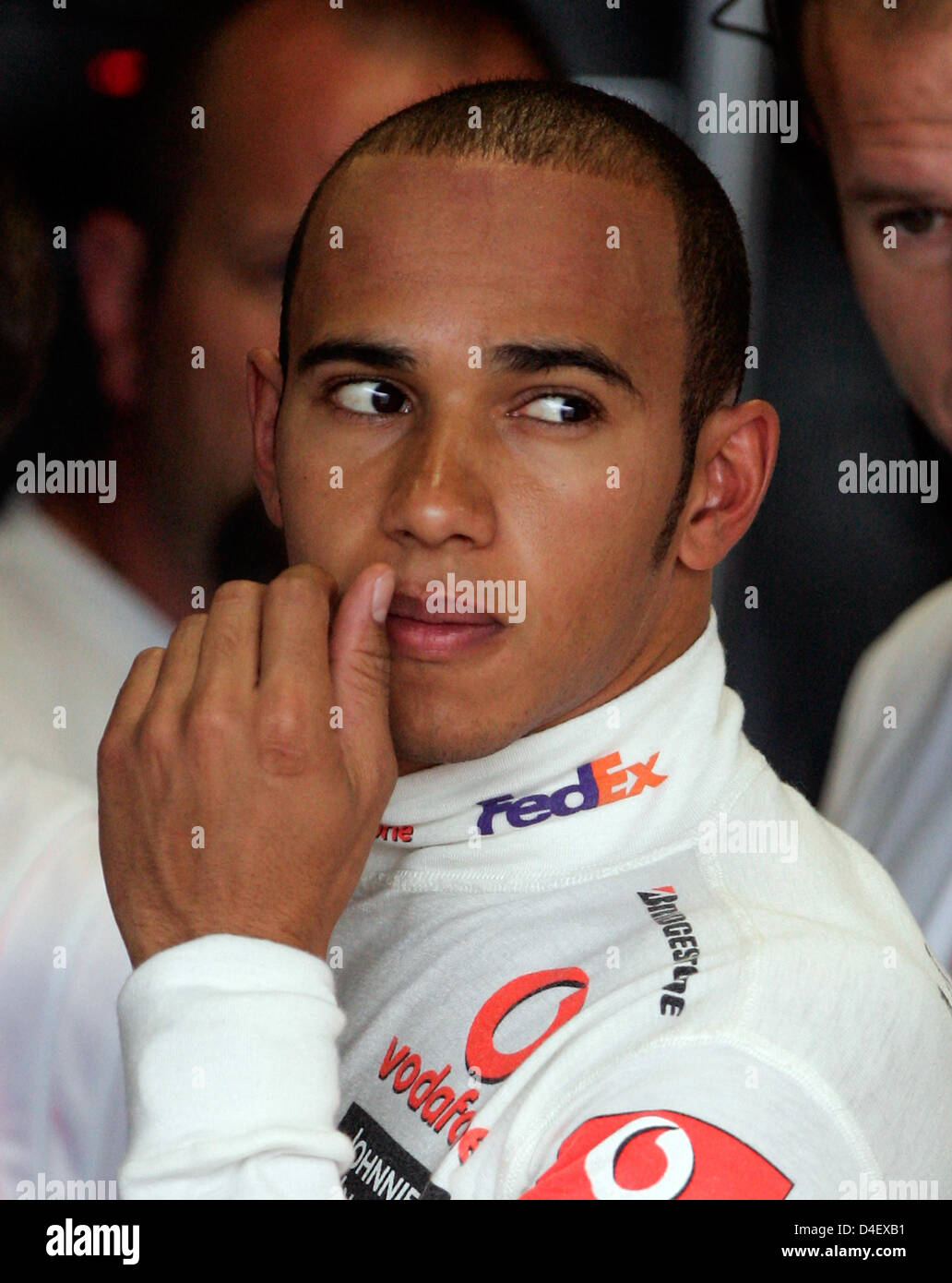 British Formula One driver Lewis Hamilton of McLaren Mercedes captured ...