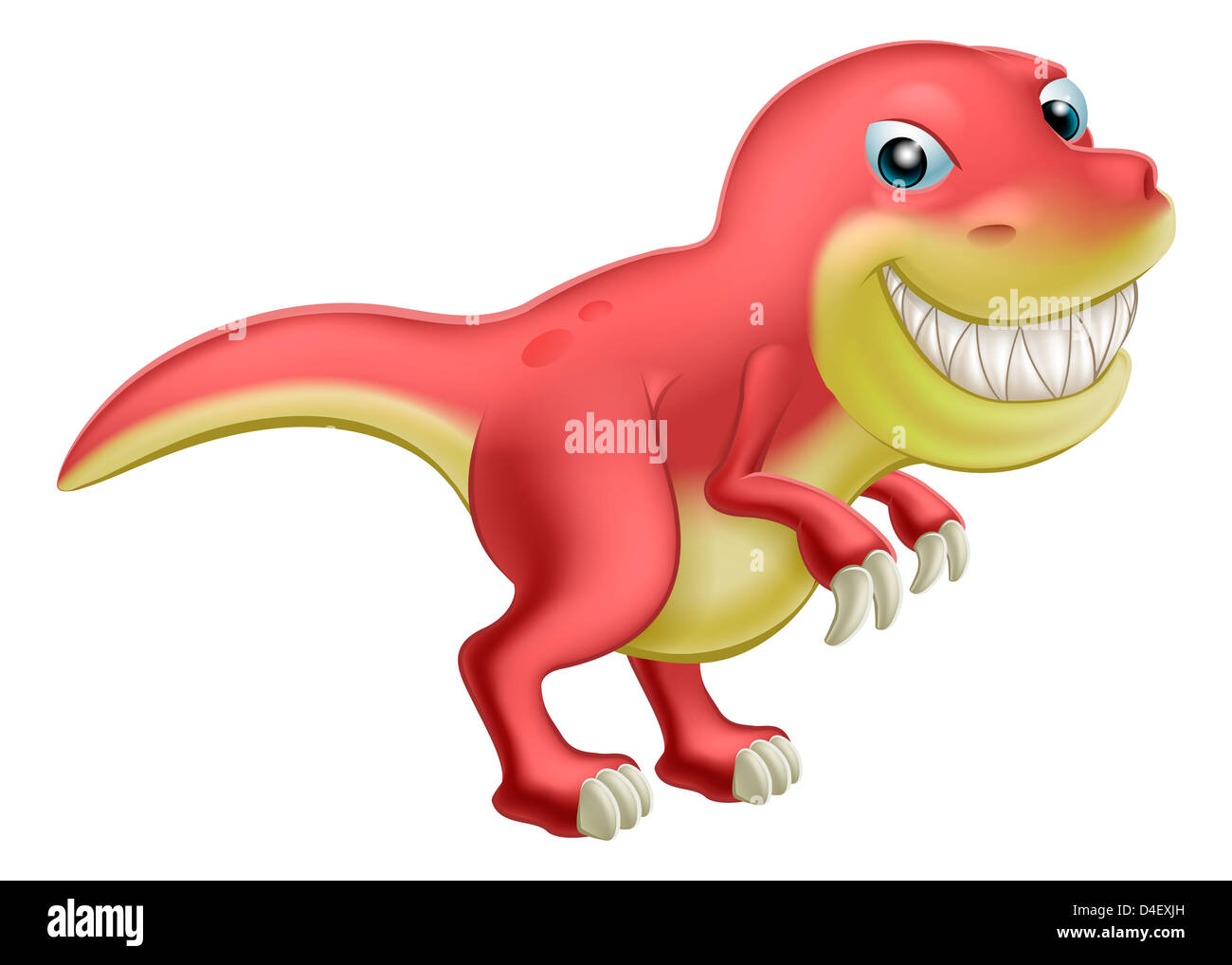 A cute cartoon T Rex dinosaur with a big toothy smile Stock Photo - Alamy