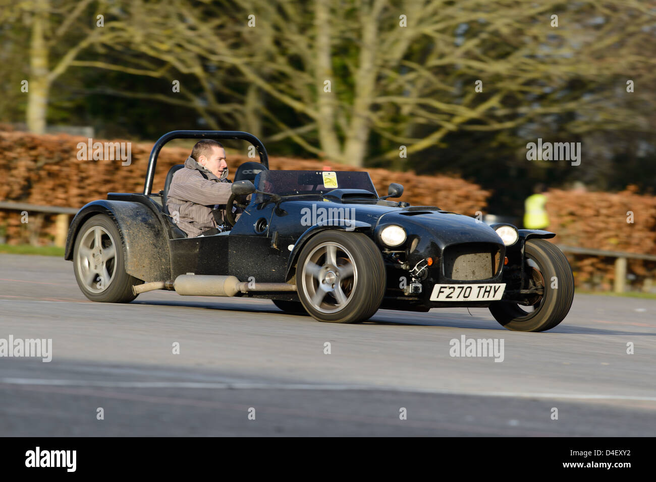 A car taking part in an AutoSolo event at Castle Combe Circuit Stock ...