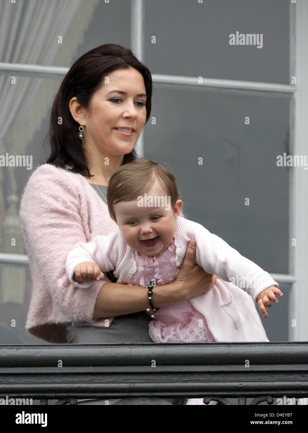 Princess Mary of Denmark (L) smiles with her daughter Princess Isabella ...