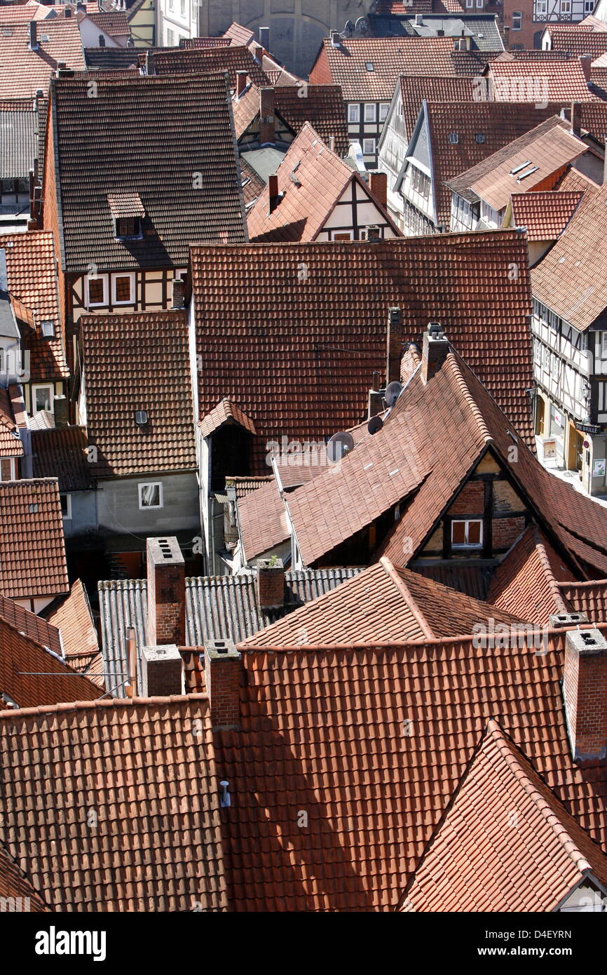 View onto the historic old city part of Hann. Muenden, Germany, 5 May ...