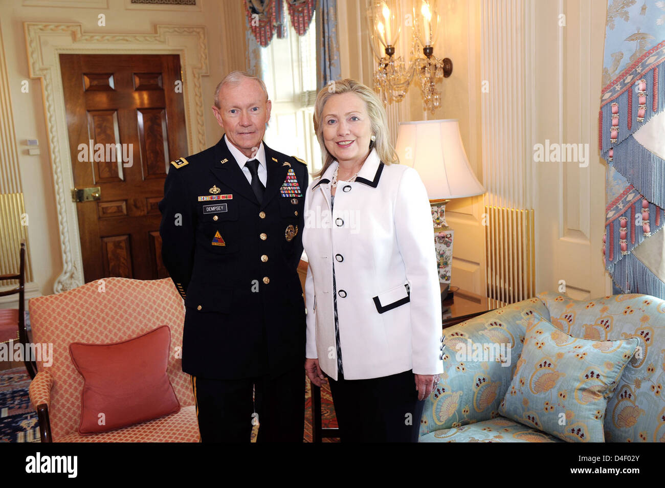 Secretary Clinton Meets With General Dempsey Stock Photo - Alamy