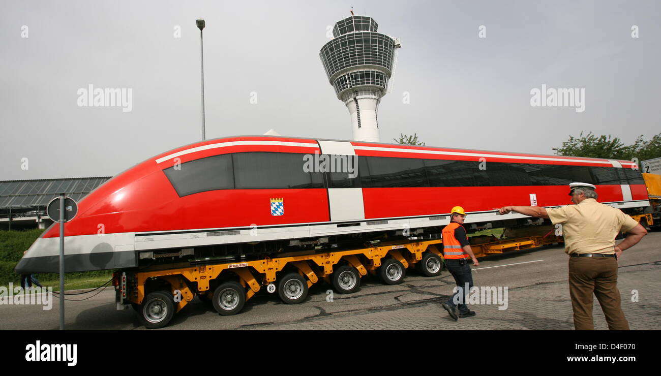 The model of maglev highspeed train Transrapid is removed from the ...