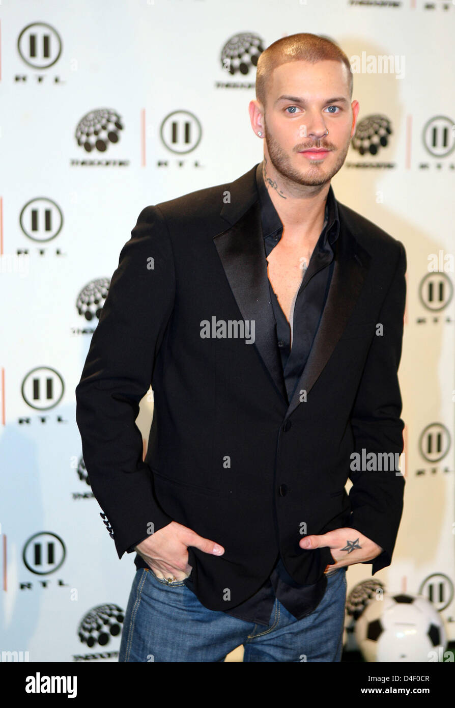 Singer M. Pokora arrives for the chart show 'The Dome' in Bremen ...