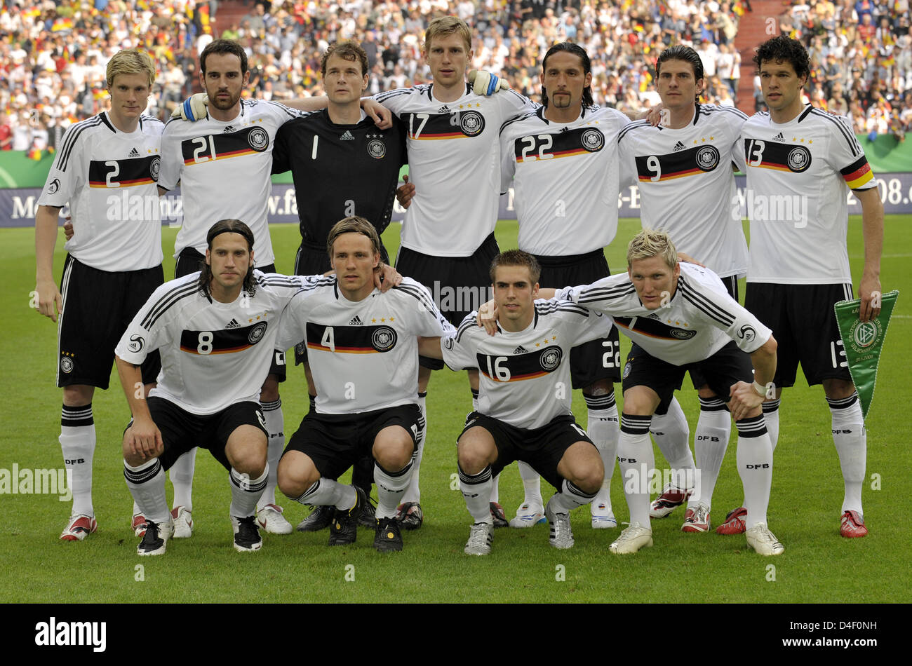 Germany's international football players (L-R back row)Marcell Jansen ...