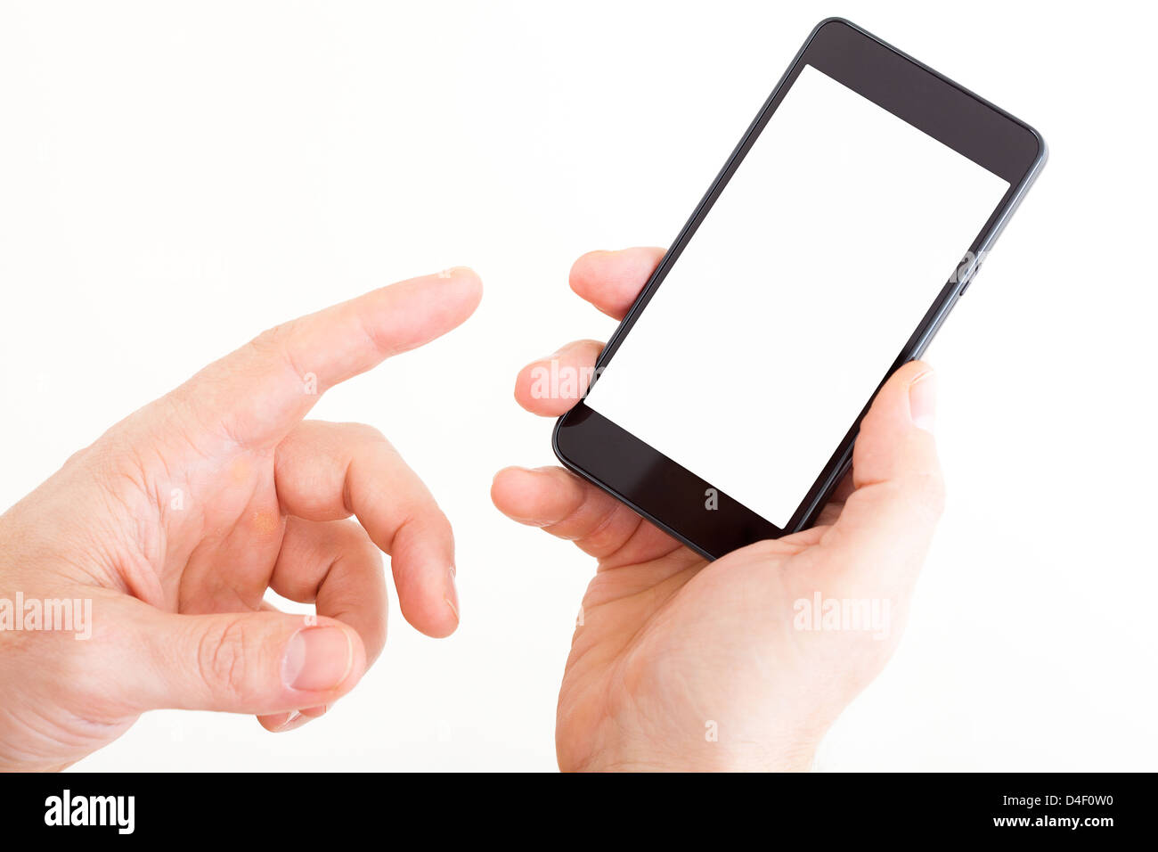 Mobile Smart Phone In Hands Stock Photo - Alamy