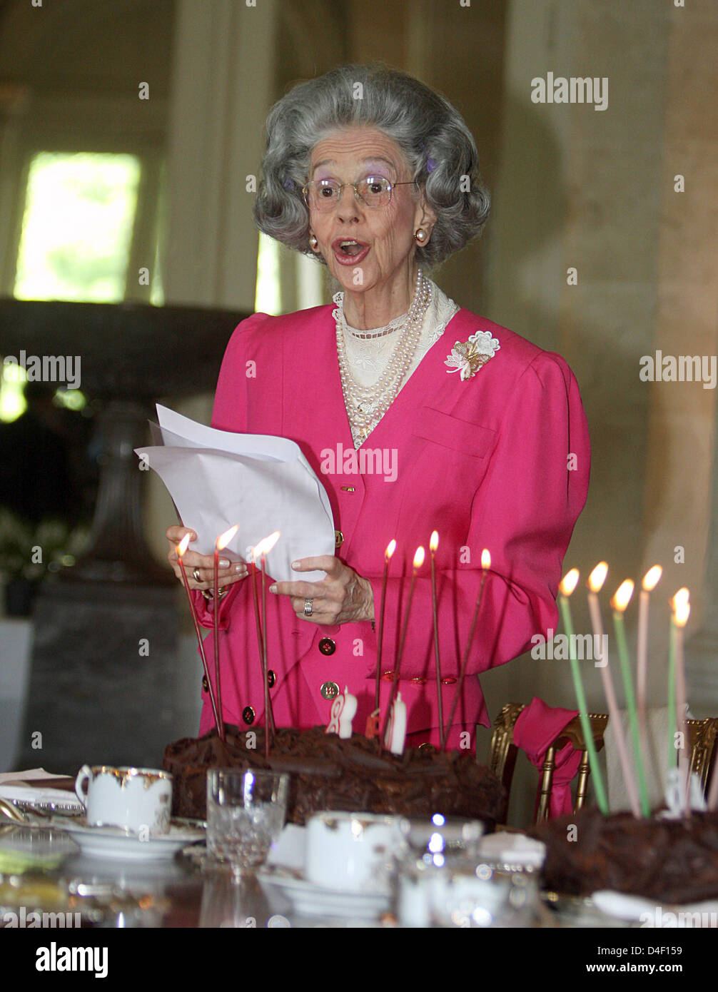 Queen Fabiola of Belgium is pictured during the celebration of her 80th ...