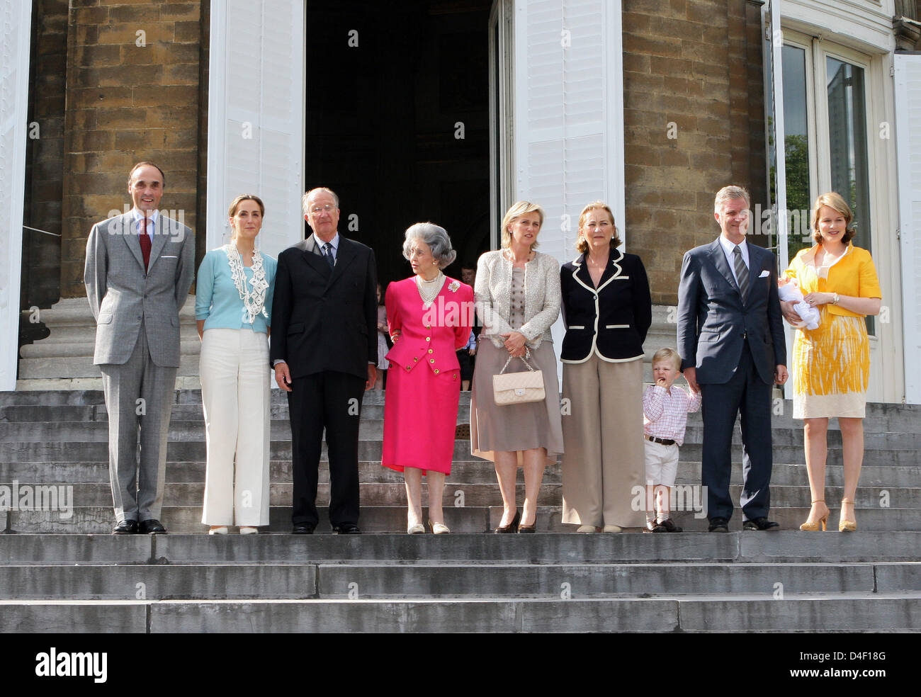 Prince Lorenz (L-R), Princess Claire, King Albert, Queen Fabiola ...