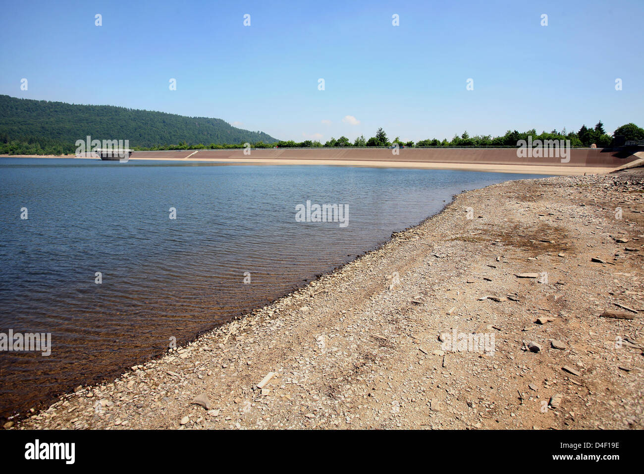 The picture shows the reservoir of Innerste dam at mountain range Harz ...