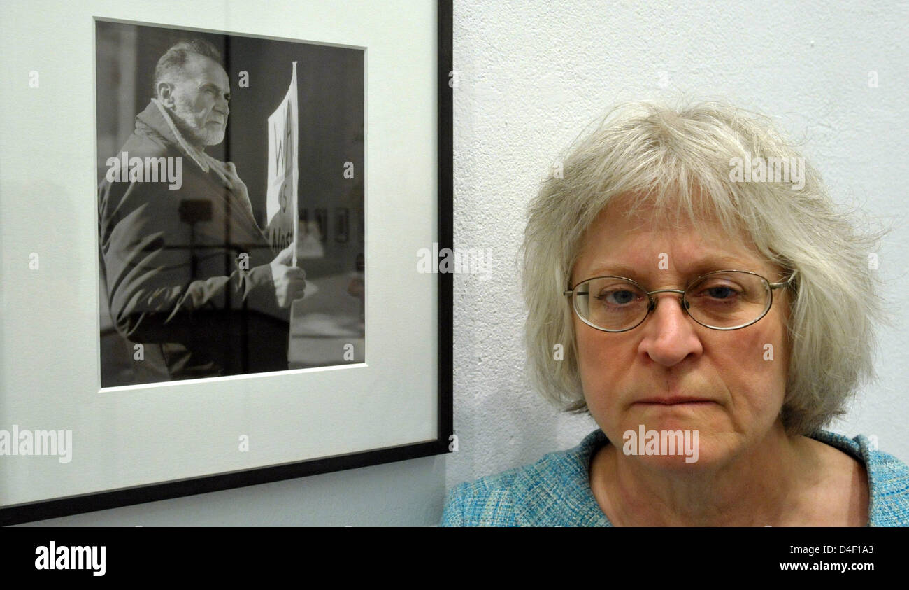 US photographer Judith Joy Ross poses in front of her photographies at ...