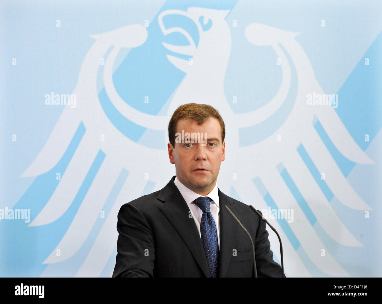 Russian President Dmitry Medvedev gives a joint press conference with ...