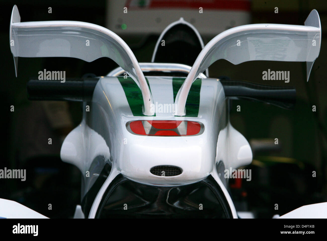 The front wing of a Honda F1 racing car captured at the Circuit Gilles ...